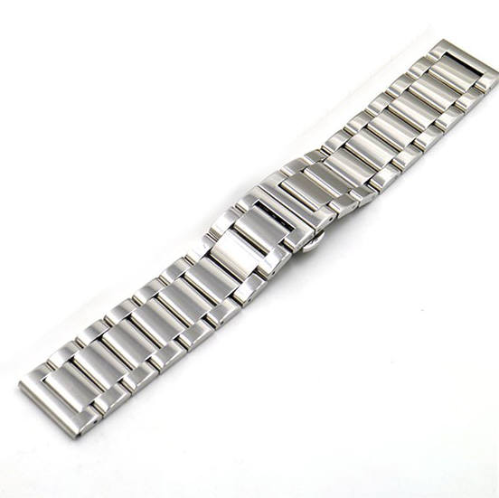 Polished Silvertone Stainless Steel Watch Band #5010-23