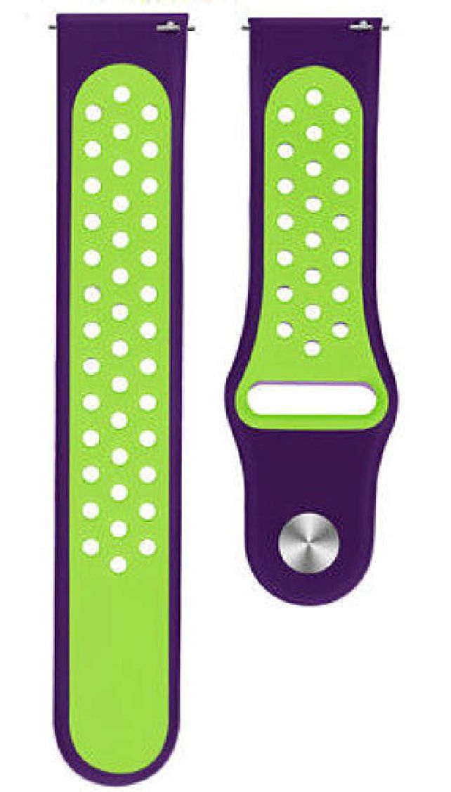 Purple & Green Silicone Replacement 20mm Watch Band Strap Quick Release ...