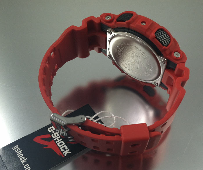 Red Casio G-Shock GA100B-4A Analog Digital Watch.