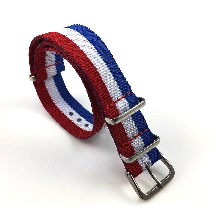 Timex Compatible Red White Blue Stripes One Piece Slip Through Nylon ...