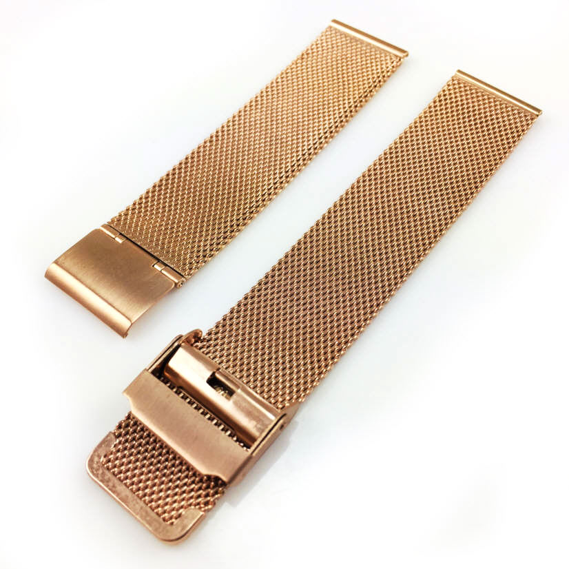 Rose Gold Steel Mesh Watch Watch Band #5028-18