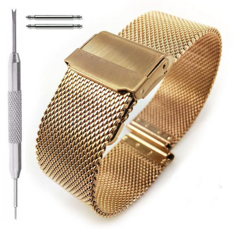 Rose Gold Steel Mesh Watch Watch Band #5028-18