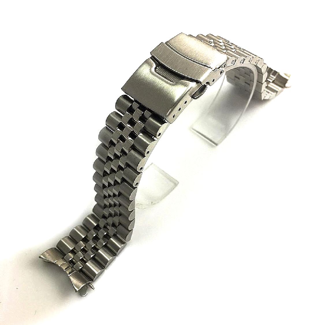 Casio Compatible Metal Steel Jubilee Style Curved End Watch Band #7001