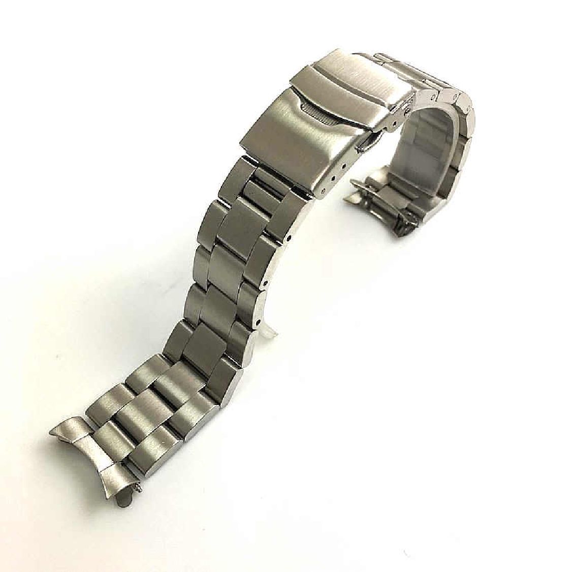 Seiko Compatible Metal Steel Oyster Style Replacement Curved End Watch ...