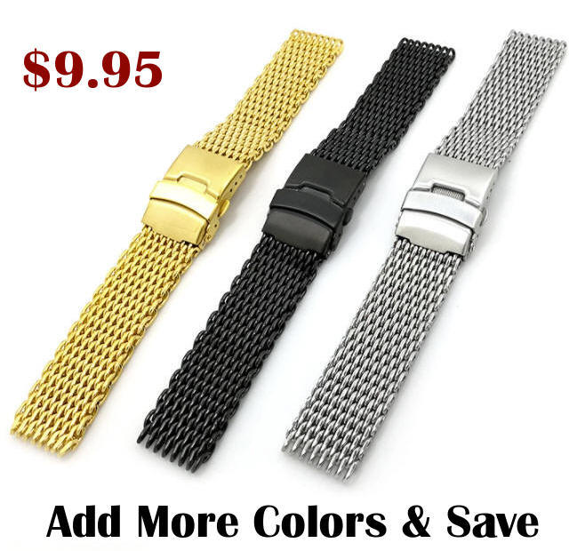 Bulova Compatible Stainless Steel Metal Shark Mesh Bracelet Watch Band ...
