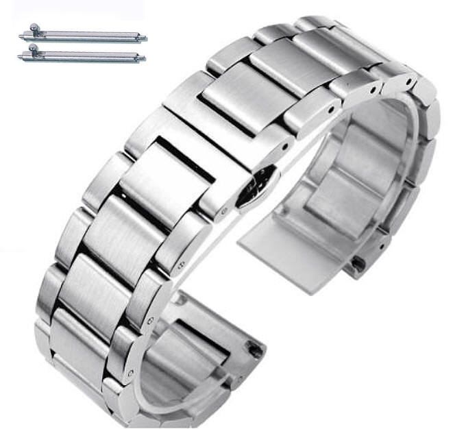 Stainless Steel Brushed Metal Replacement 12mm Watch Band Butterfly ...
