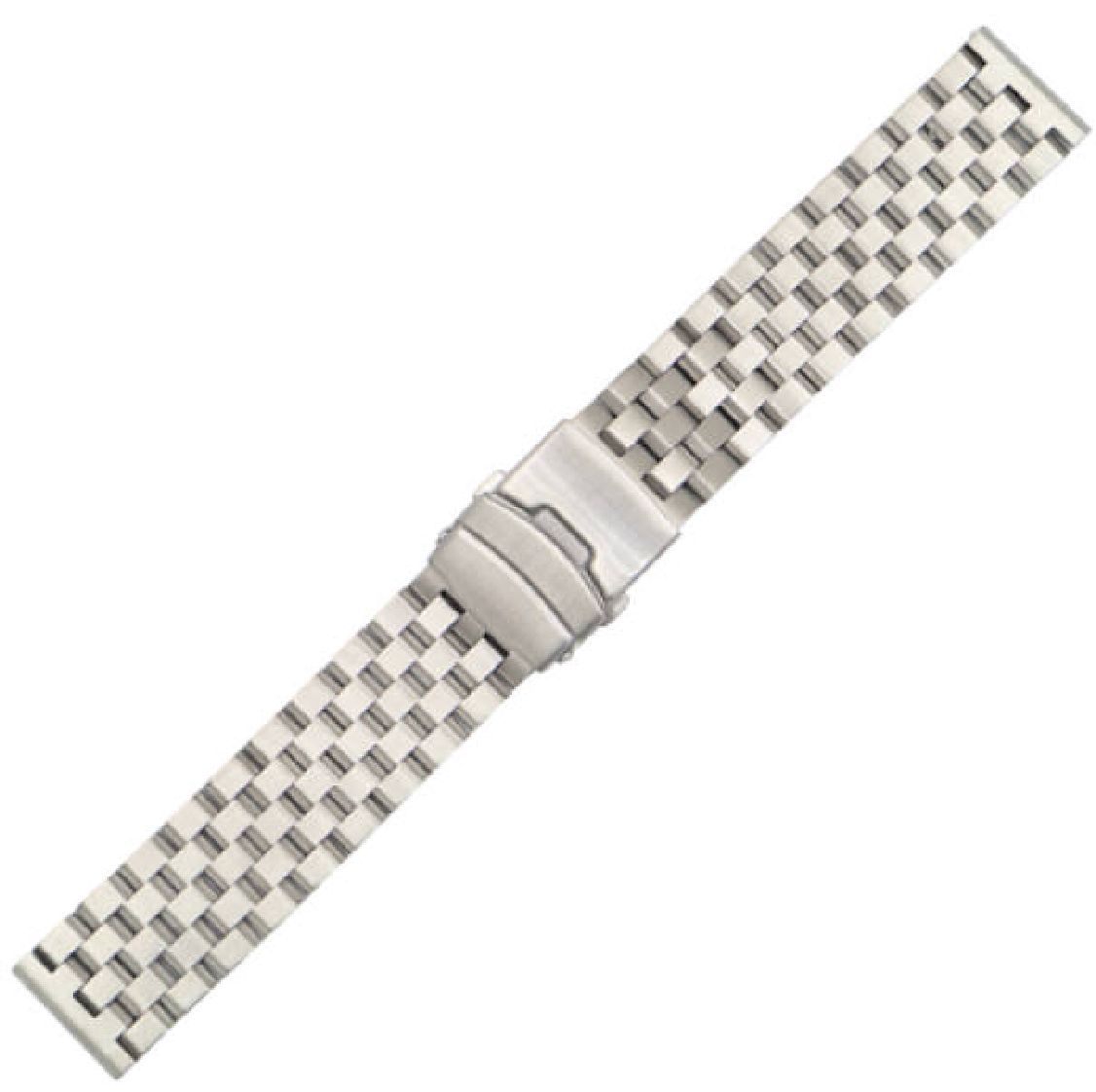 Stainless Steel Metal Watch Band Strap Bracelet Double Locking Buckle #5051