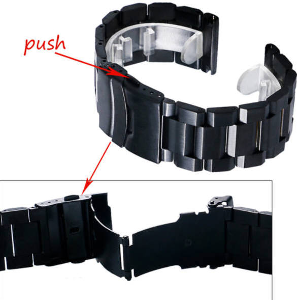 Pack of 2 Steel Bracelet & Silicone Black Replacement Watch Band Bulova ...