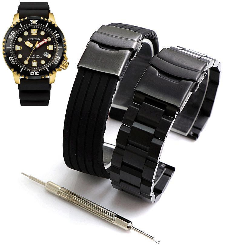Steel Silicone Replacement Watch Band Citizen Promaster BN0151-09L E168 ...