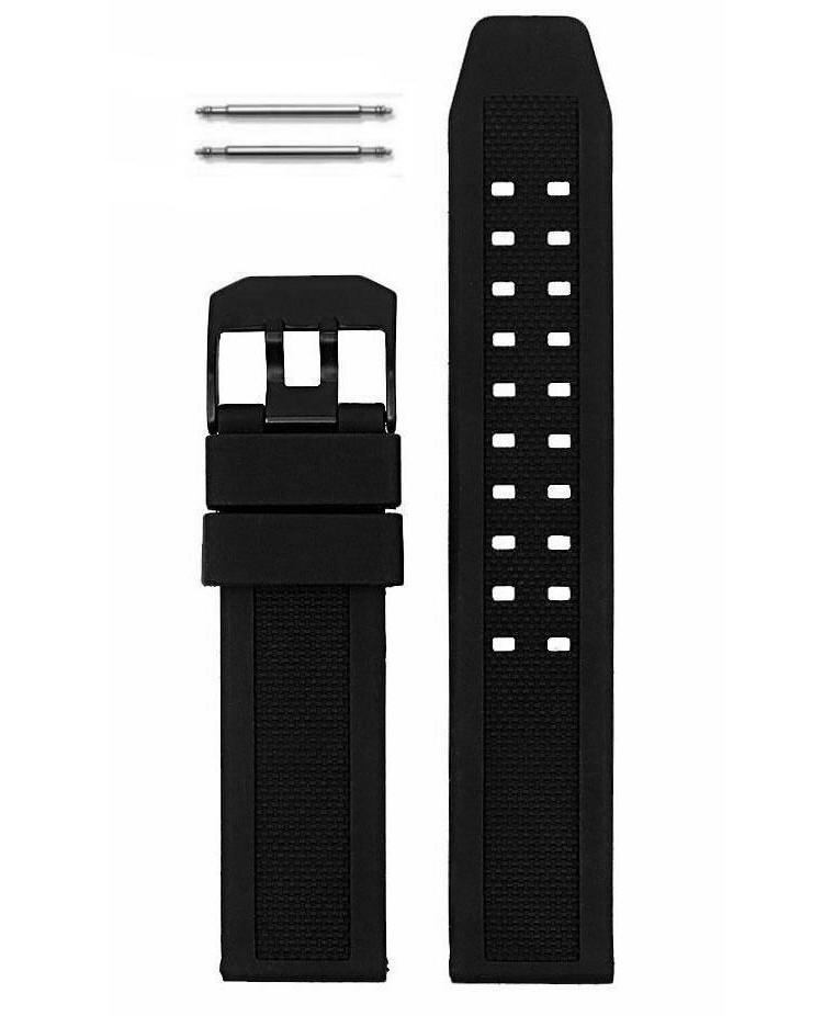 Pack of Steel and Silicone Black Replacement Watch Band Invicta Pro ...