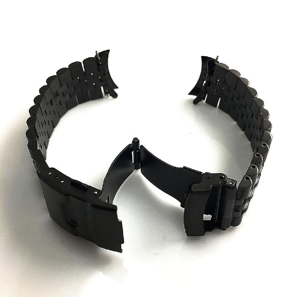 Pack of 2 Steel & Leather Black Replacement Watch Band For Bulova ...