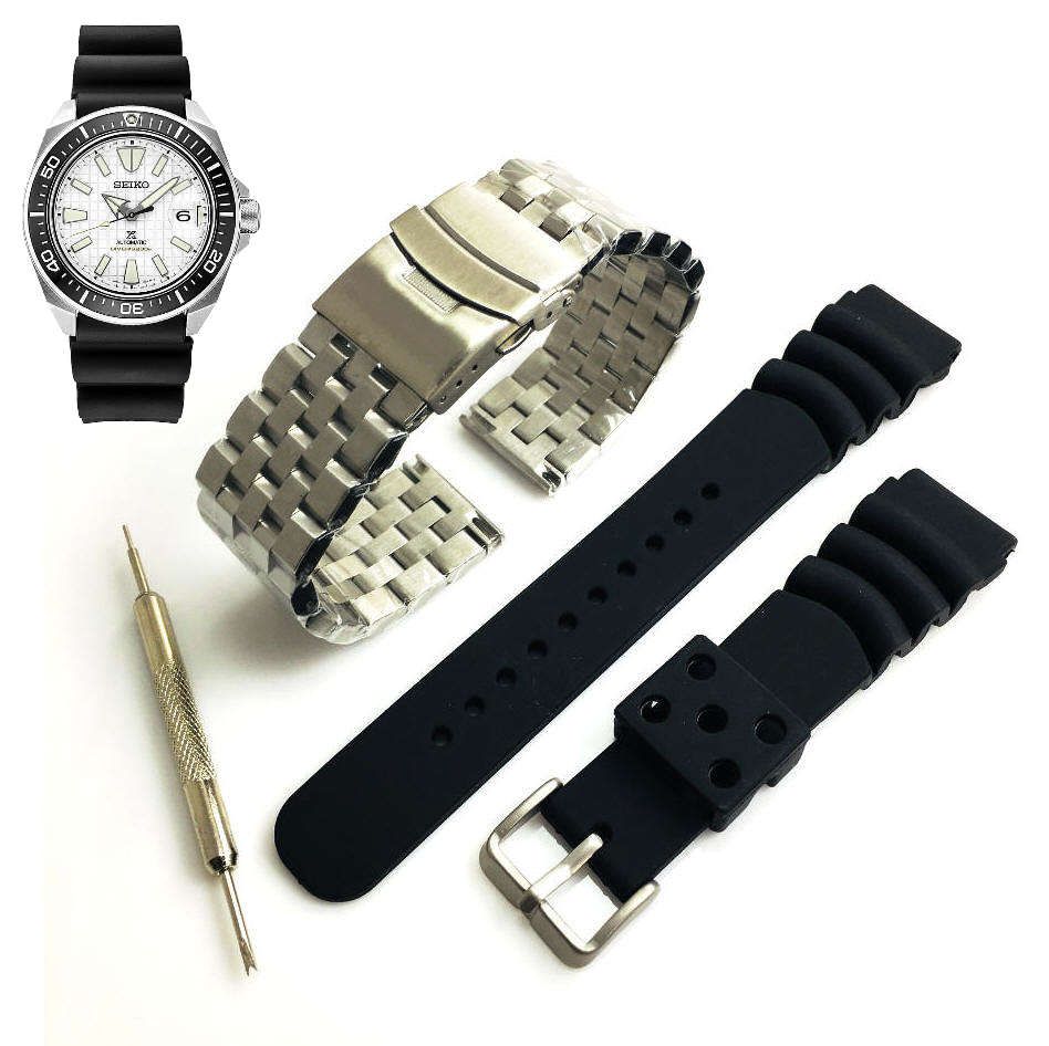 Steel And Silicone Replacement Watch Band Strap Seiko Srpe37 4r35 03w0