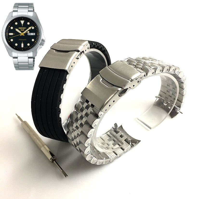 Steel & Silicone Replacement Watch Band Strap Seiko SRPE57 4R36-08L0 ...