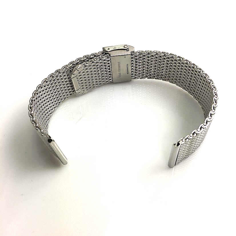 Thick 2.5mm Silver Stainless Steel Metal Replacement Mesh Watch Band #5131