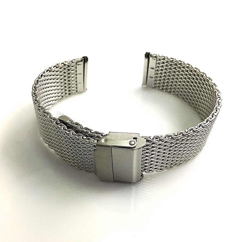 Thick 2.5mm Silver Stainless Steel Metal Replacement Mesh Watch Band #5131