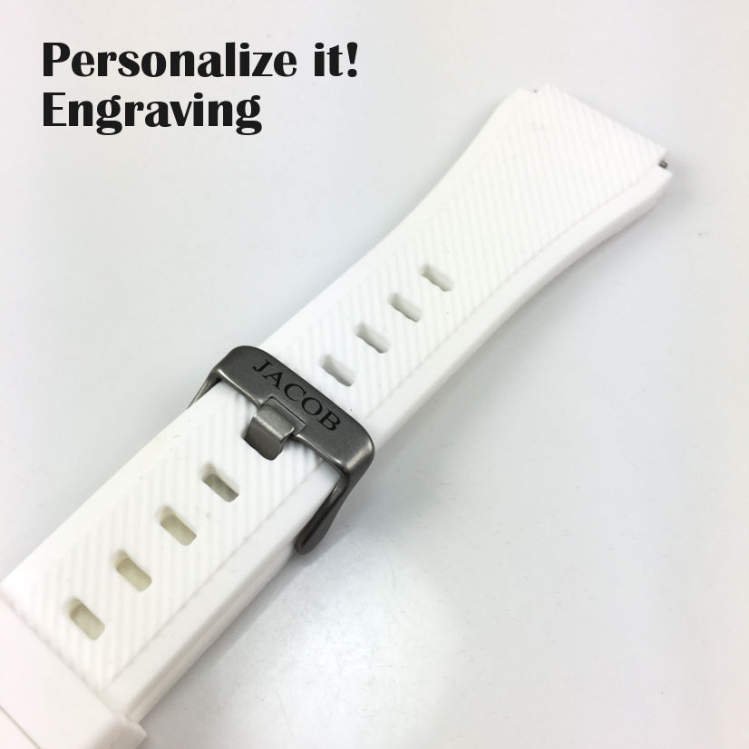 White Rubber Silicone Replacement Watch Band Strap Quick Release Pins #4042