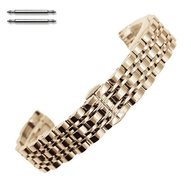 Tissot Compatible Steel Polished Rose Gold Metal Replacement Watch Band ...