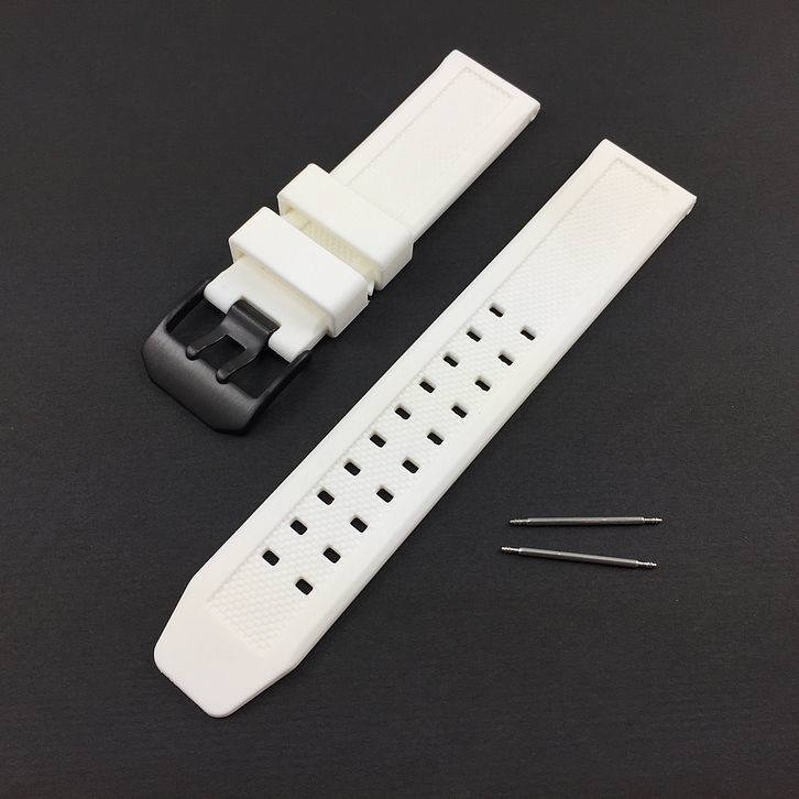 Luminox 23mm White Rubber Silicone Replacement Watch Band Strap PVD ...