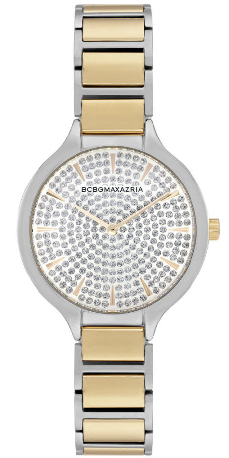 Women's BCBGMAXAZRIA Crystallized Dial Two Tone Steel BCBG Watch BG50678015