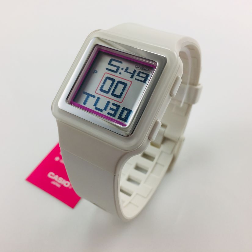 Women's Casio Poptone All White Digital Watch LDF20-7AV