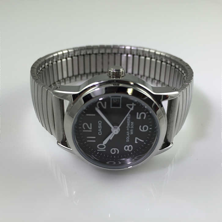 Women's Casio Solar Power Steel Expansion Band Watch LTPS100E-1BV