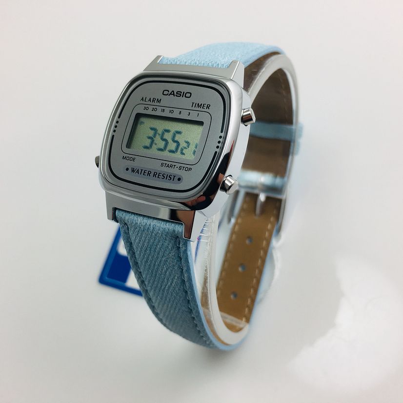 Women's Casio Vintage Blue Fabric Strap Watch LA670WL-2AD