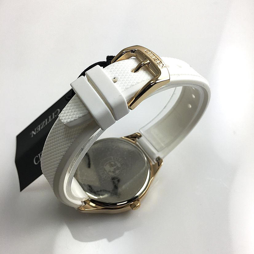 Women's Citizen Chandler Crystallized White Leather Strap Watch FE6103-00A