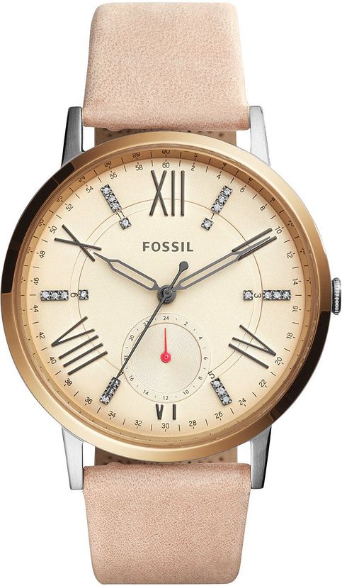 Women's Fossil Gazer Pink Leather Multifunction Watch ES4163