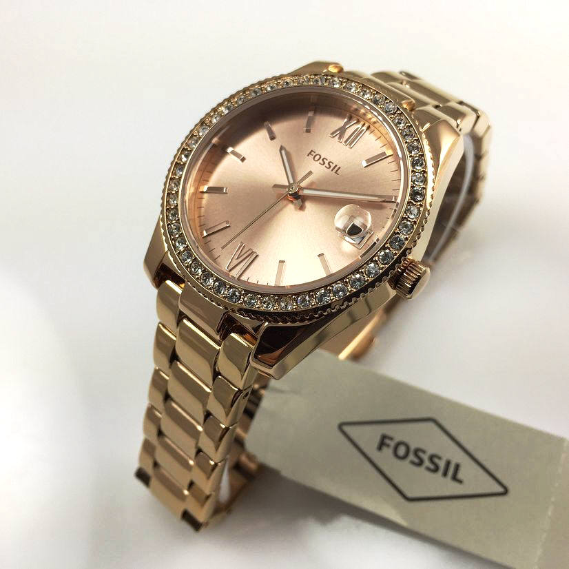 Women's Fossil Scarlette Rose Gold Tone Steel Watch ES4318