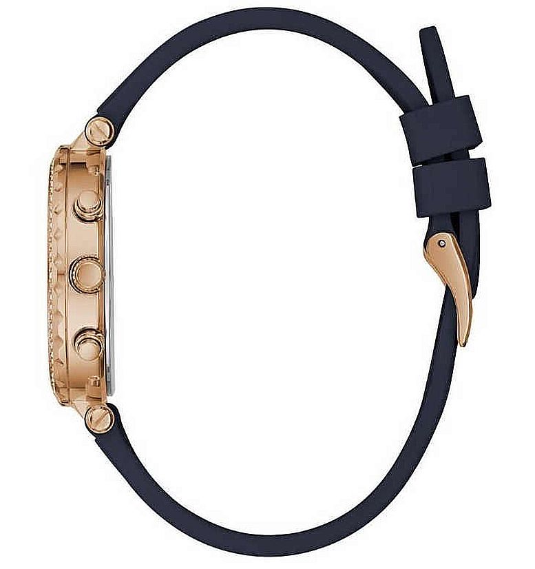 Women's Guess Rose Gold Elegant Skeleton Dial Crystallized Watch GW0484L2