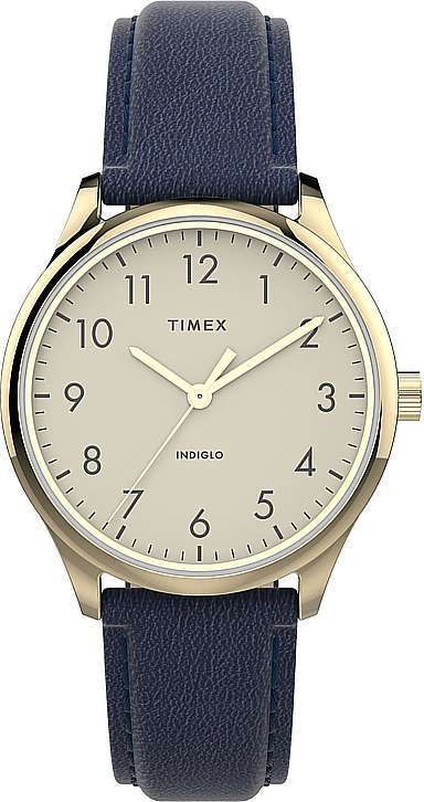 Women's Timex Easy Reader Blue Leather Strap Watch TW2V36200