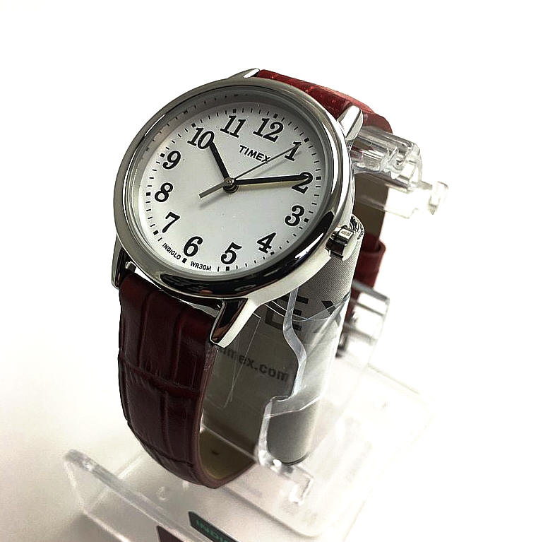 Women's Timex Easy Reader Classic Red Leather Strap Watch TW2P68700