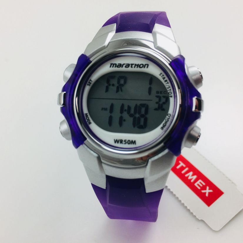 Women's Timex Marathon Mid Size Purple Resin Digital Watch T5K816