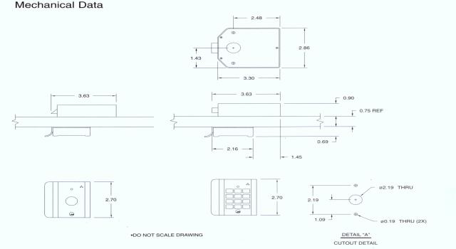Digilock Locker Lock Dimensions Diagram