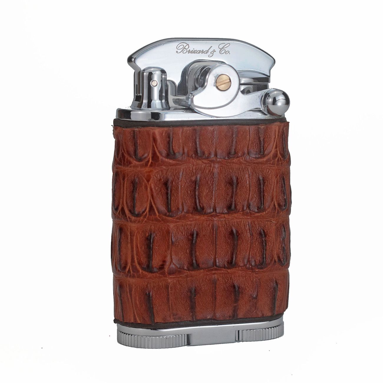 Brizard & Co. Gatsby Genuine Caiman Alligator Cognac Leather Triple ...