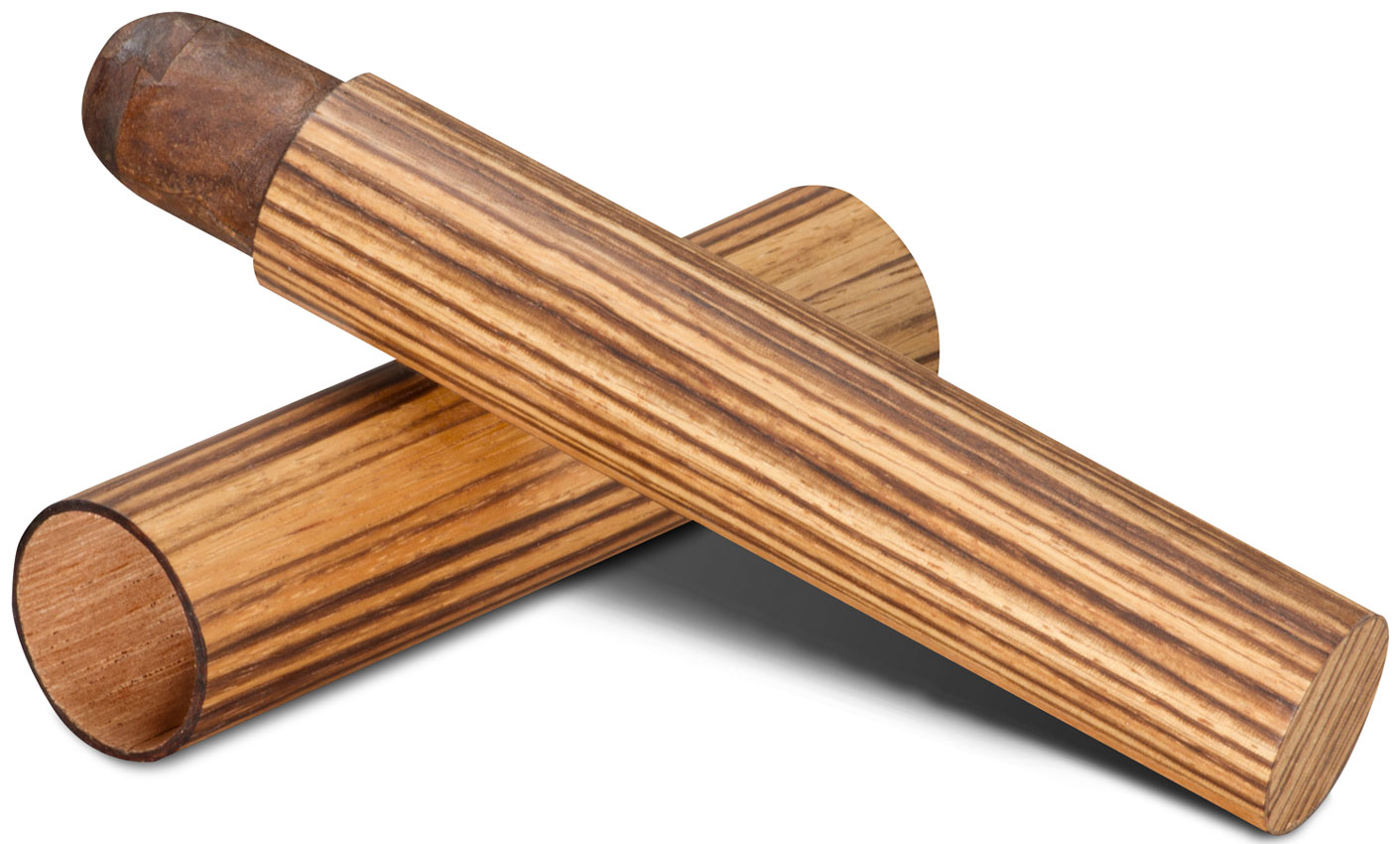 Brizard Zebrawood Single Cigar Tube - Made in USA