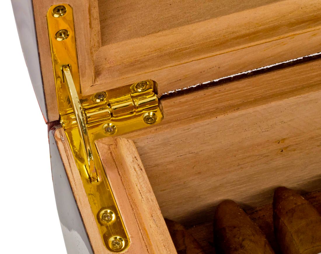 Brown Crocodile Leather Cigar Humidor - Holds 25 Cigars