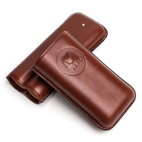 Dunhill Robusto Brown Bulldog Cigar Case - 2 Fingers