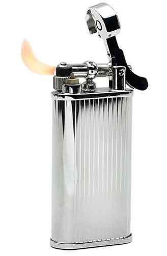 Kiribi Kabuto Mizo Silver Flint Pipe Lighter