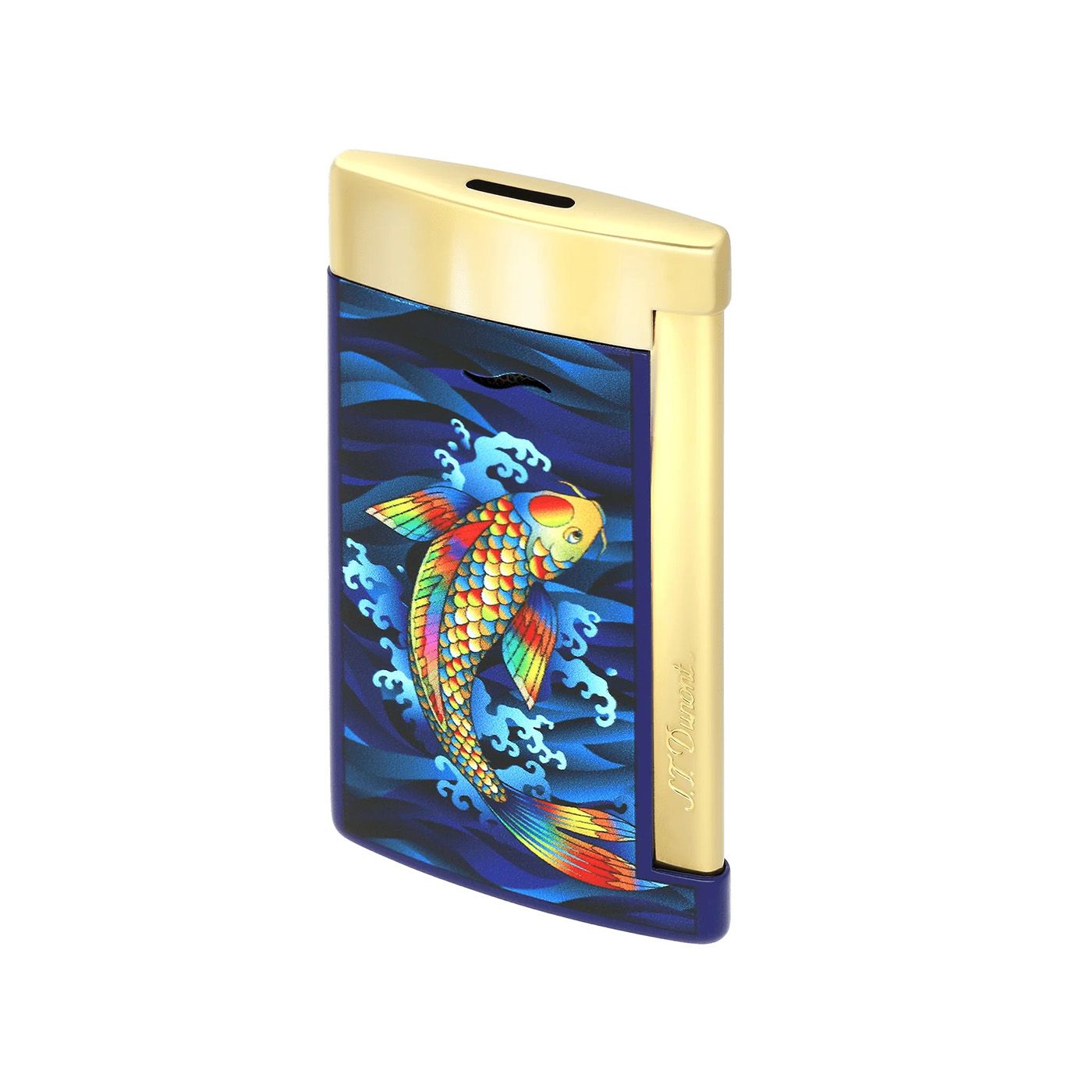 S.T. Dupont Slim 7 Koi Fish Golden Flat Flame Lighter