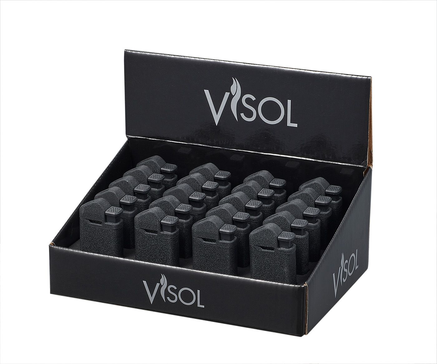 Visol Axis Black Retail Prepack - 20 Cigar Lighters