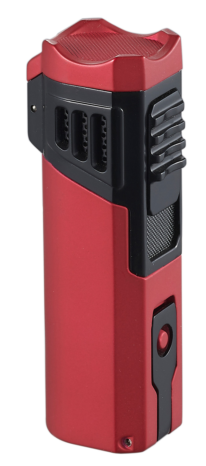 Visol Capitan Quad Flame Torch Lighter - Burgundy Red