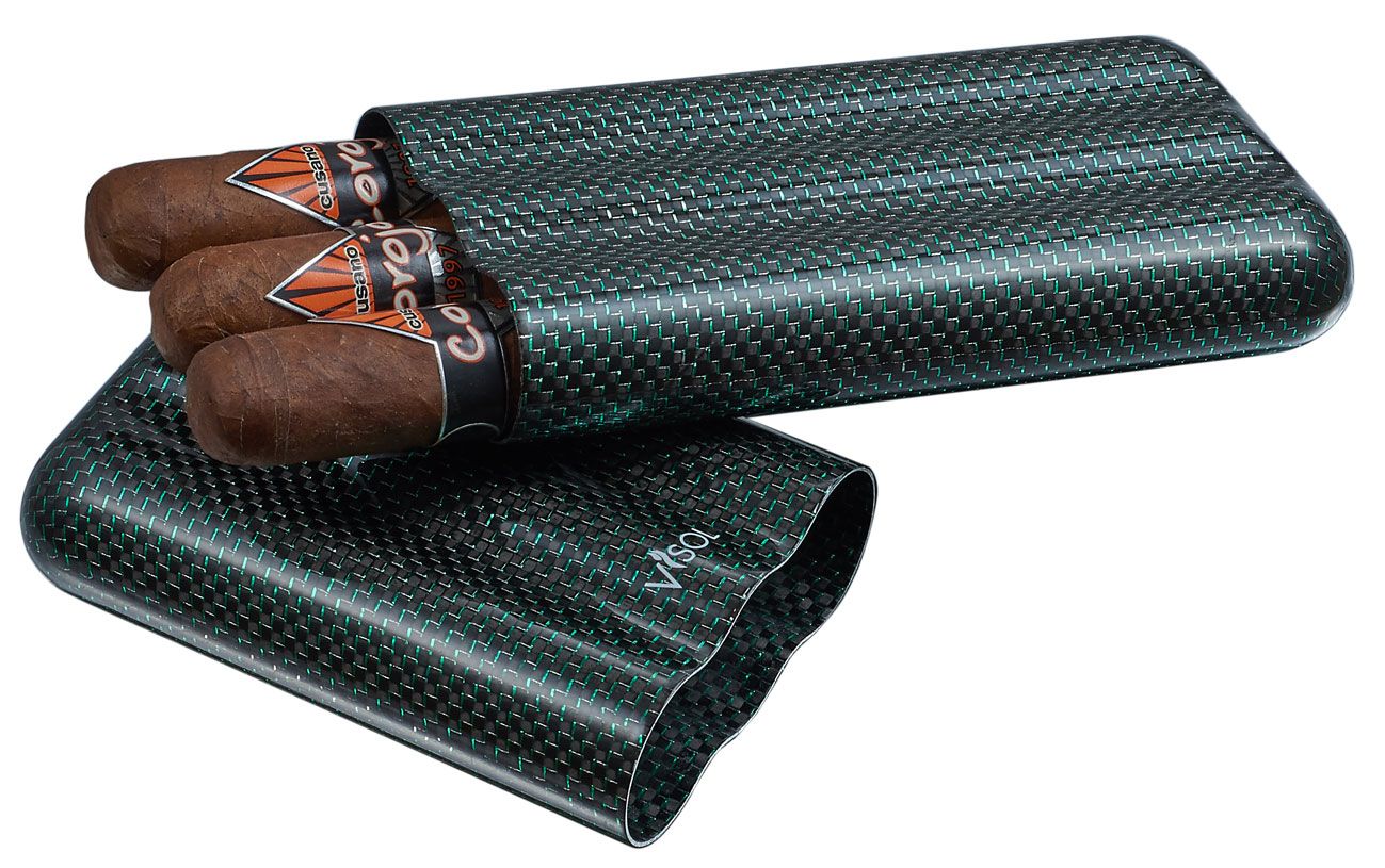 Visol Cartenium Three Finger Titanium Carbon Fiber Cigar Case