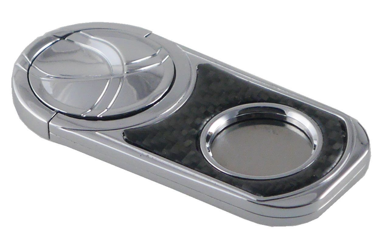 Visol Chrome with Carbon Fiber Single Blade Cigar Cutter
