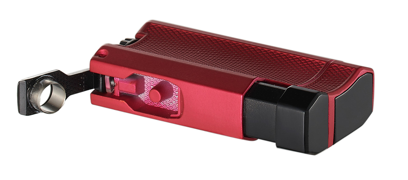 Visol Concave Double Flame Torch Lighter - Burgundy Red