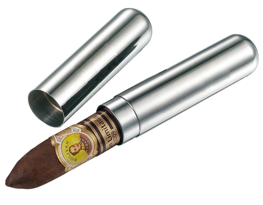 Visol Delta Satin Finish Stainless Steel Cigar Tube