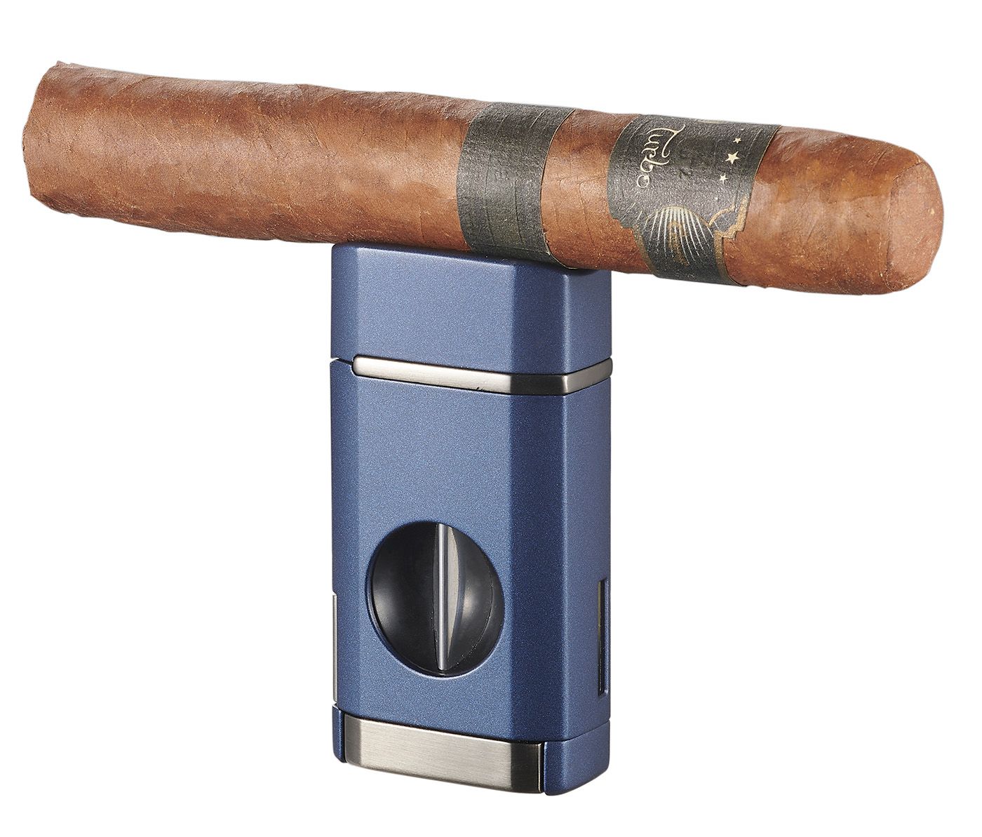 Visol Diablo Triple Torch Flame Lighter w/ Spring V Cutter - Navy Blue