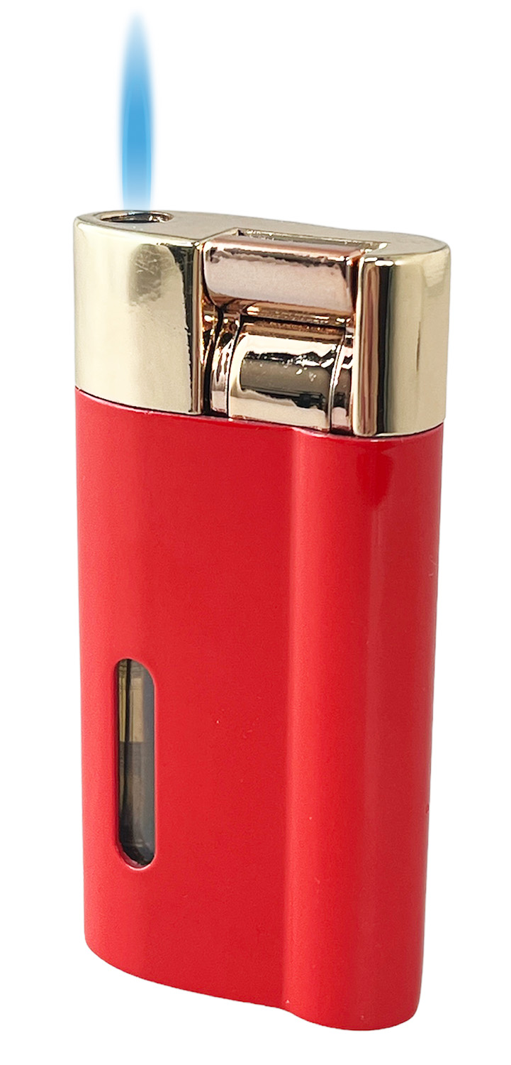 Visol Iguana Single Torch Flame Lighter - Red and Gold
