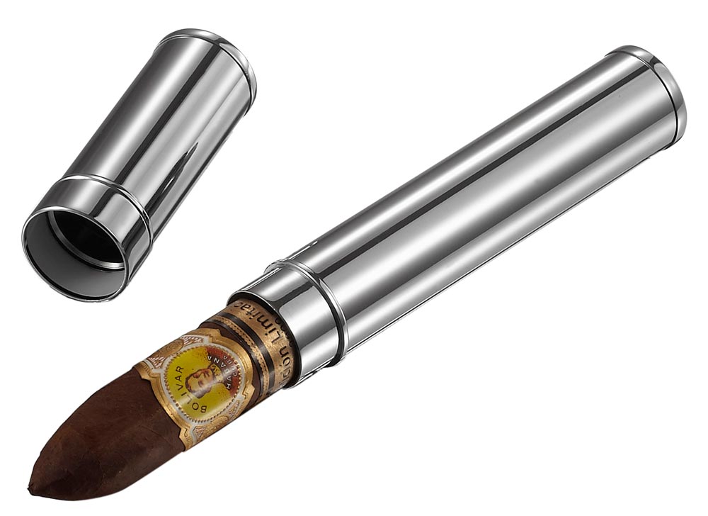 Visol Gareth Silver Finish Cigar Tube