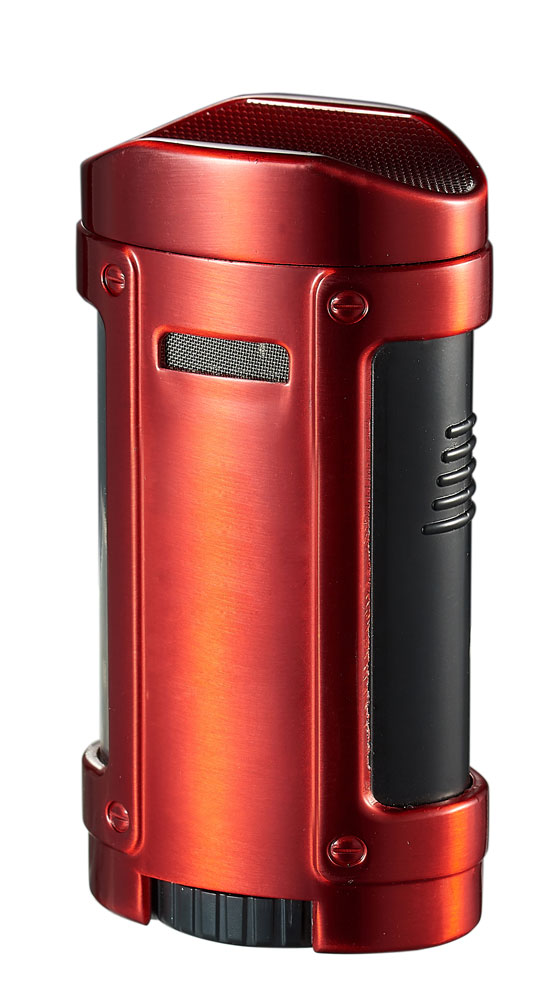 Visol Rhino Brushed Red Quad Torch Flame Cigar Lighter